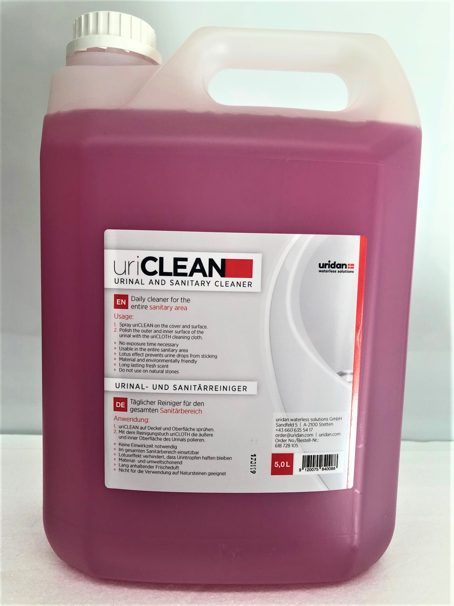 uriCLEAN 5 Litre Bottle - Home - Uridan Waterless Solutions